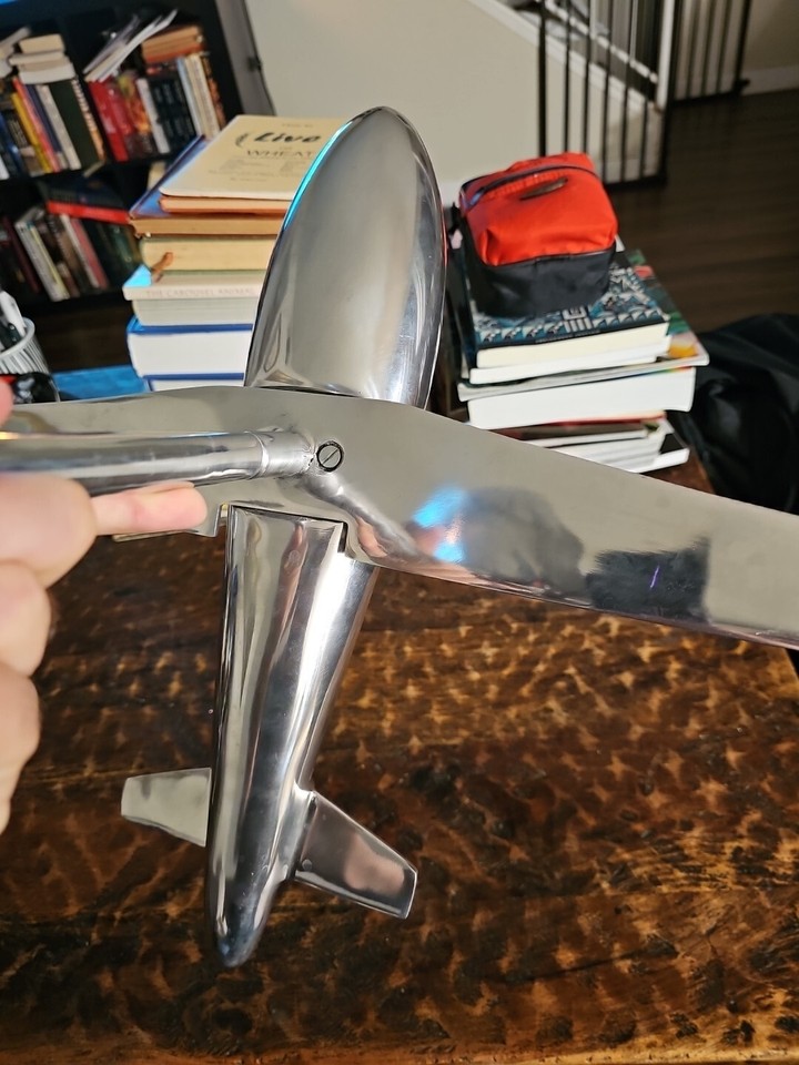 Vintage Metal Airplane Model On Stand Art Deco MCM Style | eBay