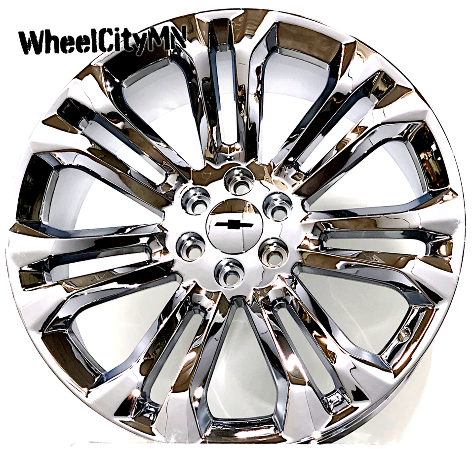 24" Chrome Chevy Tahoe Suburban LTZ Silverado OE Replica Wheels 5666 ...