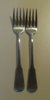 2 Oneida USA Stainless Flatware Salad Forks, Colonial Boston pattern 6 ...