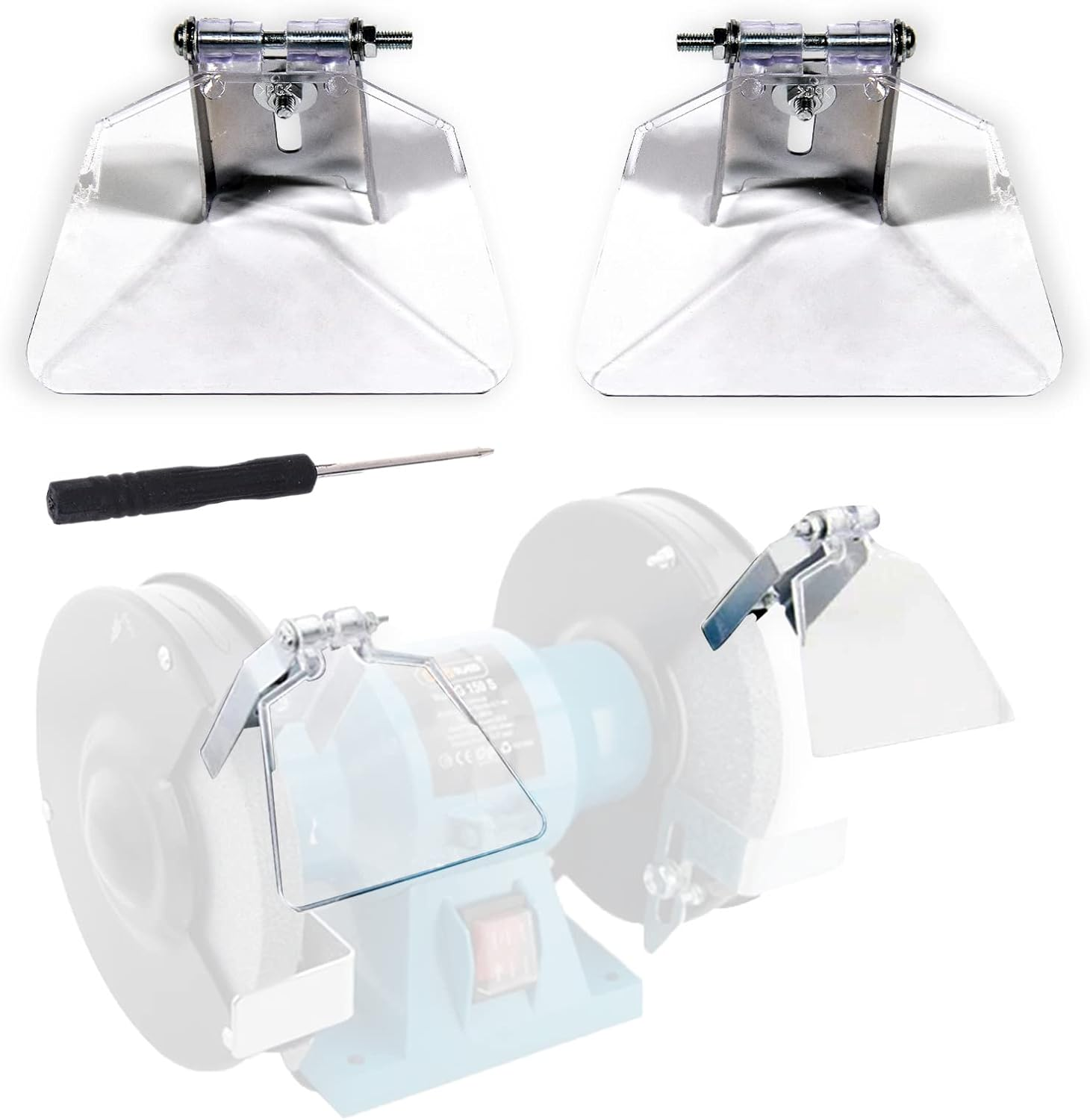 Bench Grinder Eye Shield, 2 Pcs Grinder Eyeshield Replacement Kit for ...