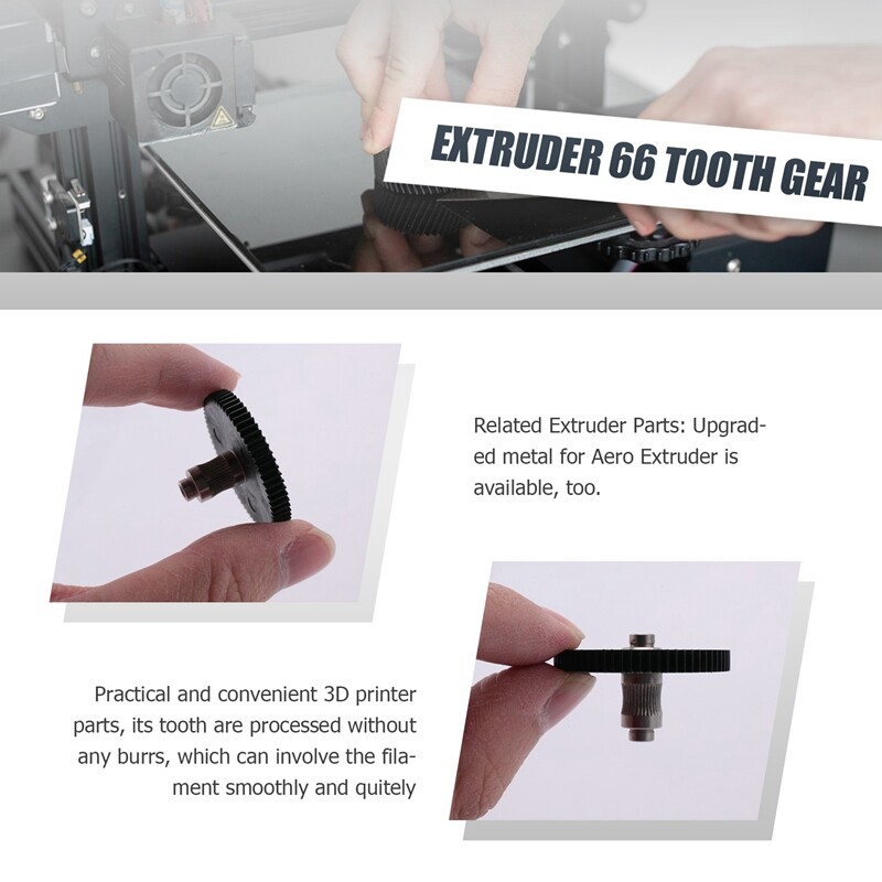 For X1 Extruder Gear with 66-Tooth Stainless Steel and H7M6 | eBay ...