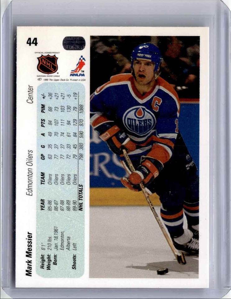 1990-91 Upper Deck Hockey Card Mark Messier B Edmonton Oilers #44 | eBay