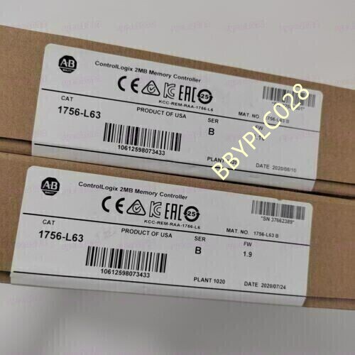 New Factory Sealed AB 1756-L63 / B ControlLogix 8MB Memory Controller ...