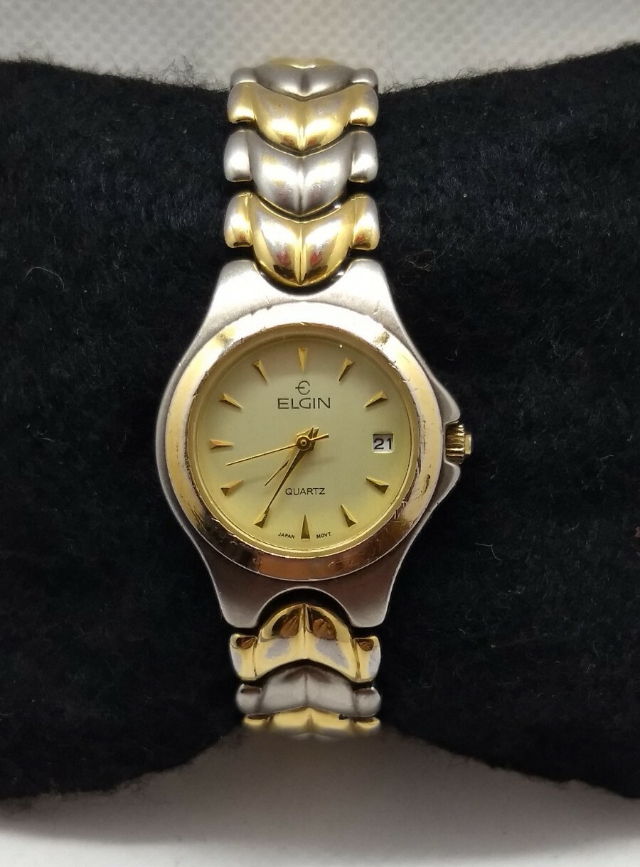 Lady ELGIN Silver & Gold Tone Watch quartz ,Date New … - Gem