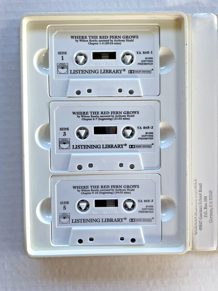 Vintage Where The Red Fern Grows By Wilson Rawls 6 Audio Cassettes ...