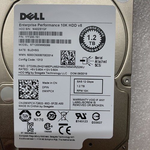 NEW Dell WXPCX 0WXPCX ST1200MM0088 1.2TB 12G 10K SFF 2.5'' SAS 1FF200 ...