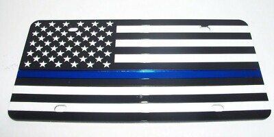 Blue Line, Fallen Officer, Police Support American Flag License Plate 6 ...