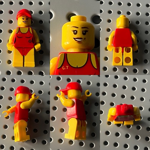LEGO Lifeguard Minifigure col024 Red Swimsuit Yellow Legs Series 2 CMF ...