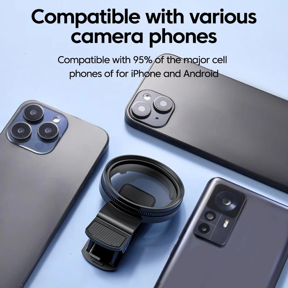 Clip-on 52mm CPL Filter Polarizing for Phone Universal Circular ...