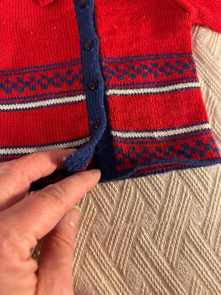 Cute American Girl Doll Sweater Red and Blue Sweater | eBay