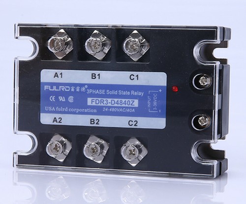 FULRD Three-phase Solid State Relay FDR3-D4840Z 40A DC-AC 24-480VAC 3 ...