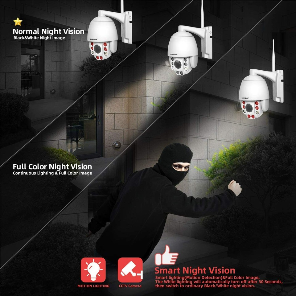 5X Optical Zoom 5MP PTZ IP Home Security Camera AI Human Auto Tracking ...