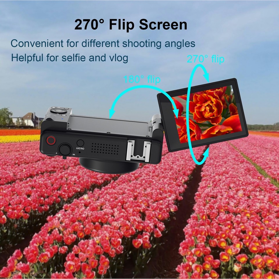 5K Digital Camera, 80MP Cameras for Photography, 270° Flip Screen ...