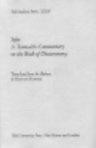 Sifre: A Tannaitic Commentary on the Book of Deuteronomy 9780300033458 ...