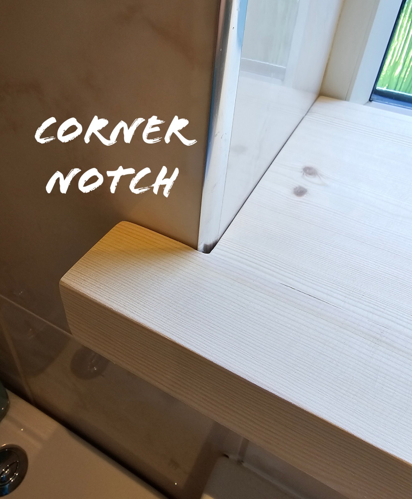 Chunky Rustic Window Sill, with Front Notches | Wood | Any Size ...