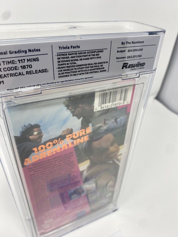 Point Break (VHS, 1991) 💎 Graded 8.5 4.5/5 ⭐️ Rewind Grading 💎 1st ...