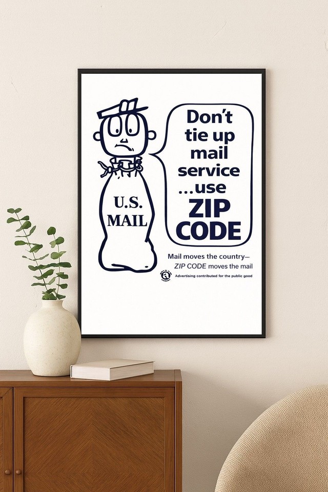 📬 Use ZIP CODE - Retro Vintage Ad Poster - 24x36” - Premium Matte Paper ...