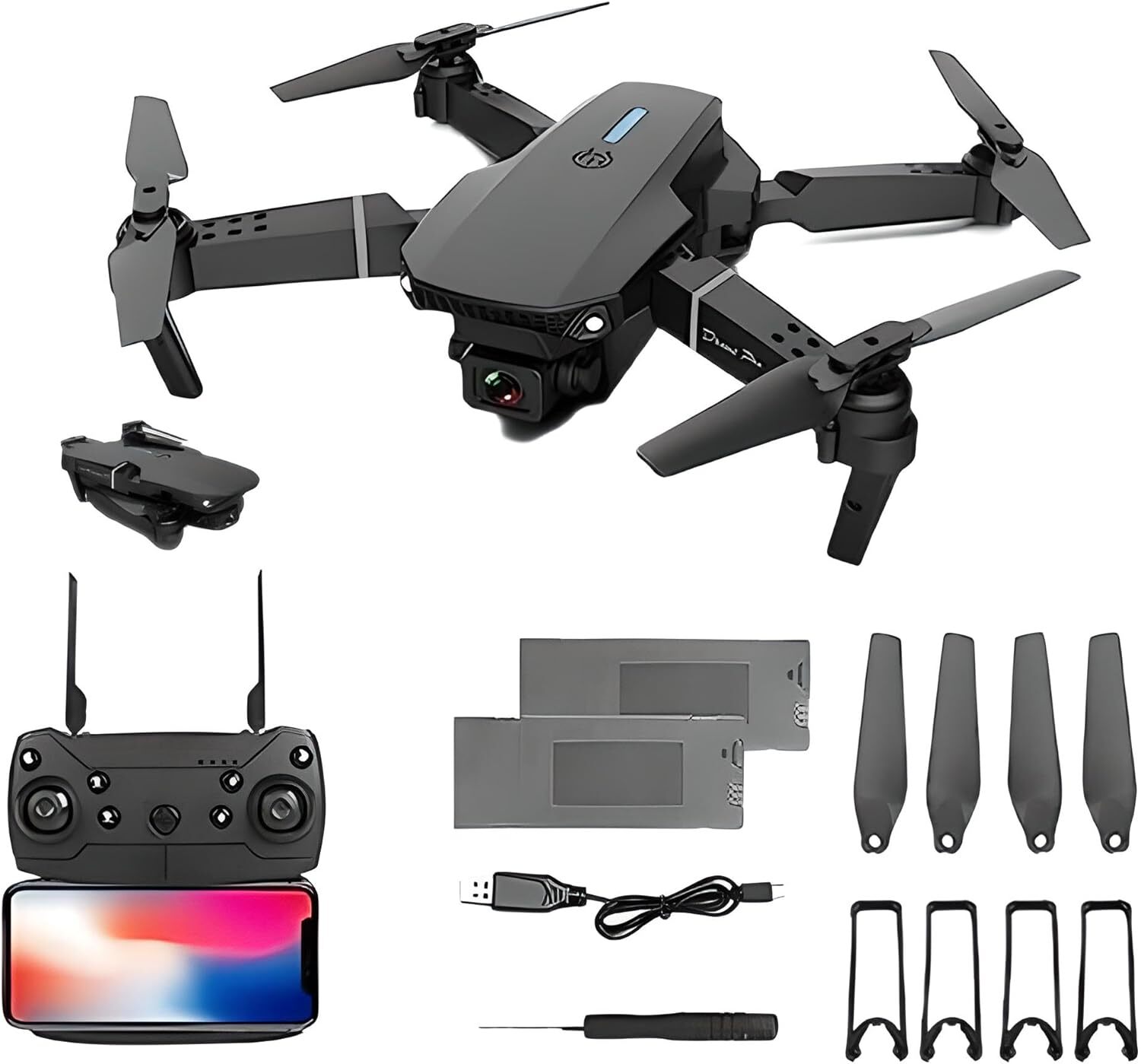 2024 New RC Drone With 4K HD Dual Camera WiFi FPV Foldable Quadcopter ...