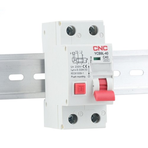 Circuit Breaker Overcurrent Protection 1P+N Din Rail 36mm Phase Neutral ...