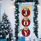 3Pcs Buffalo Plaid Christmas Wreaths Front Door Rustic Decor Joy Sign ...