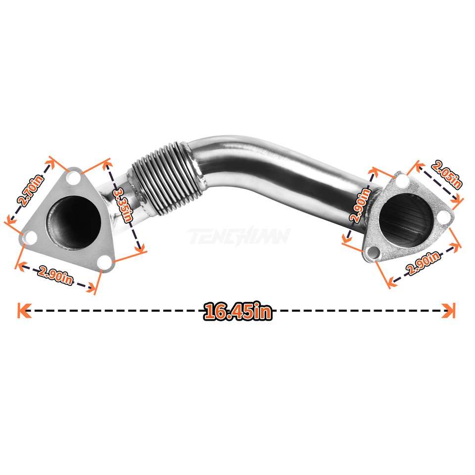 2001-2016 GM 6.6L Duramax LB7 LLY LBZ LMM LML Passenger Side Exhaust Up ...