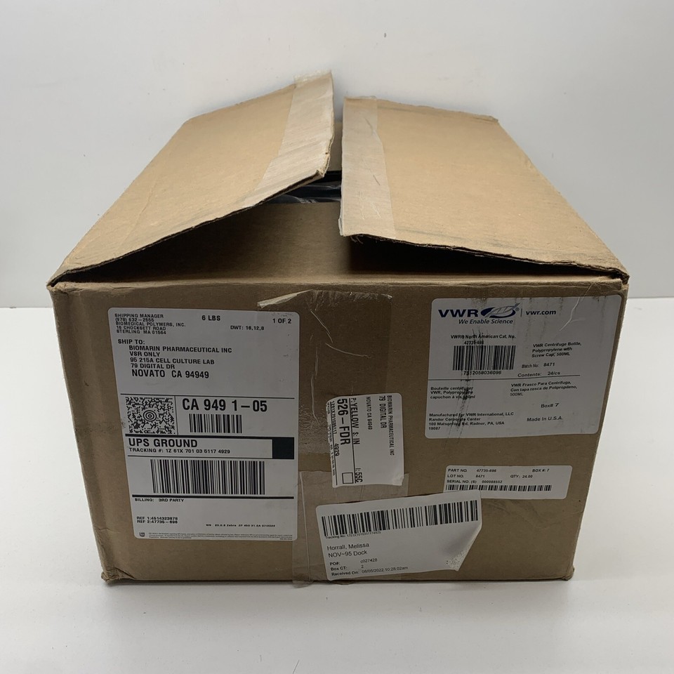 (24-Pack) VWR 47735-696 Polypropylene Centrifuge Bottle Screw Cap 500mL ...
