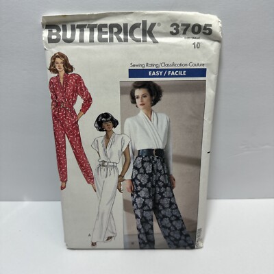 Butterick 3705 Misses Jumpsuit 3 Variations Easy Pattern 10 *Uncut* | eBay