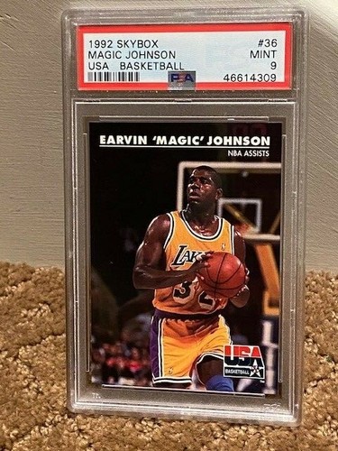 1992 Skybox Magic Johnson USA Basketball Card PSA 9 #36 NEW CLEAN case ...