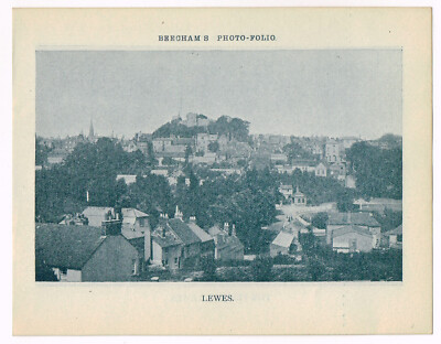 Lewes Sussex Skyline Antique Print Victorian Picture 1900 BPF#701 | eBay UK