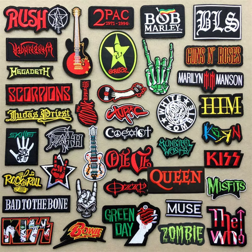 Music Embroidered transfer Band patches for clothes shirts embroidery ...