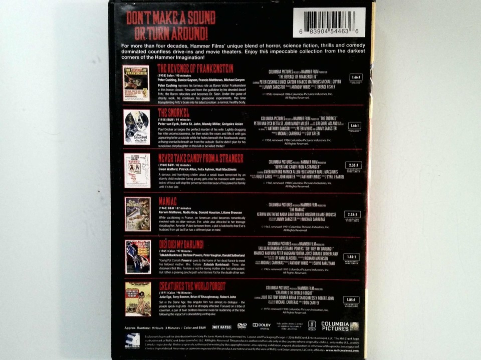 Hammer Films Collection DVD 1958-1971 Horror Cult Classics Columbia ...