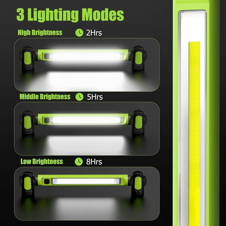 Mechanic Work Light, 3000LM Magnetic Work Light, 5200Mah Rechargeable ...