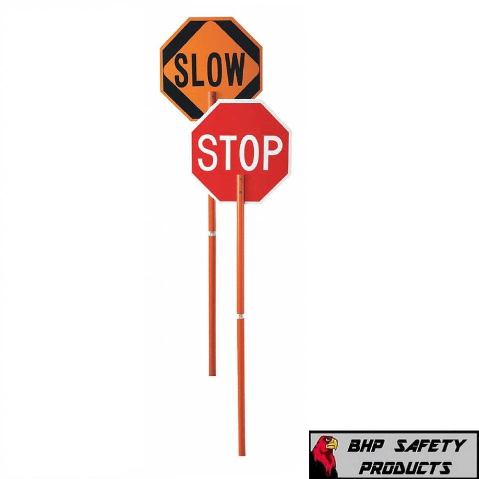 18" Inch Non-Reflective Paddles for STOP/SLOW Signs, Orange, 1 Each | eBay