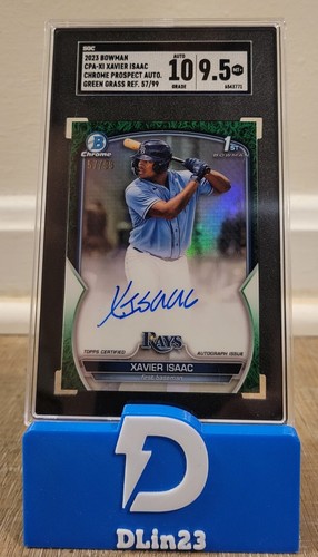 2023 Bowman - Chrome Prospect Autographs Xavier Isaac #CPA-XI Green ...