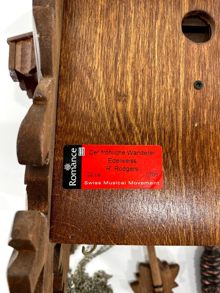 VTG Romance Der Frohliche Wanderer Edelweiss Cuckoo Clock Germany Swiss ...