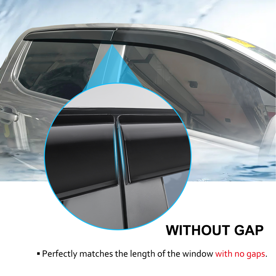 For Ford Ranger 2023-2026 T9 XL XLT Wildtrak Wind Deflector Window Rain ...