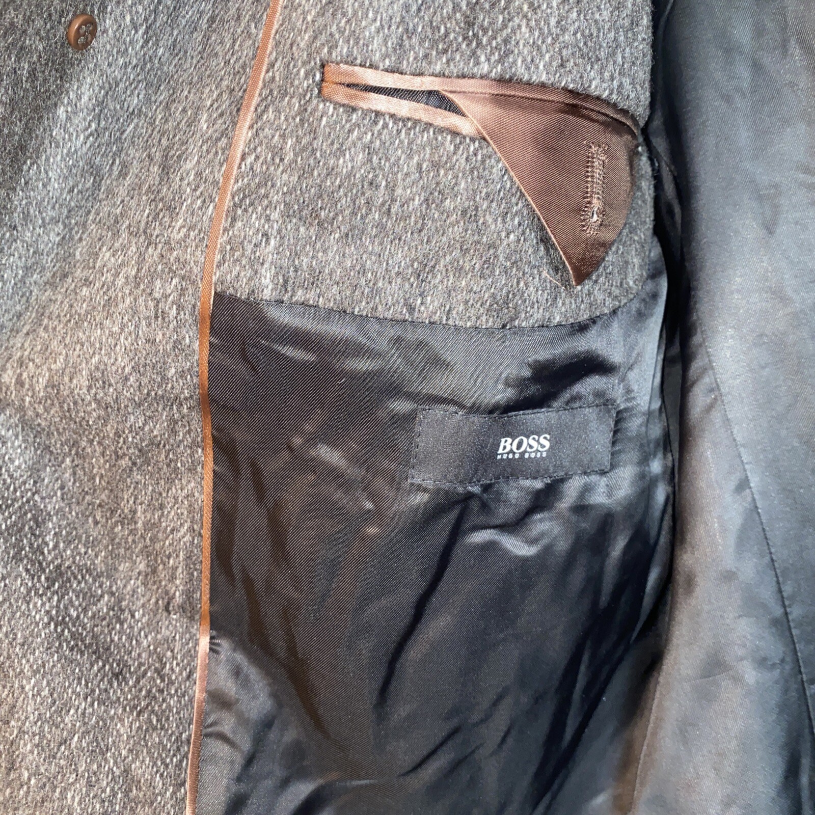 Hugo Boss Men's Cashmere Wool Overcoat Coat 42L Grey … - Gem