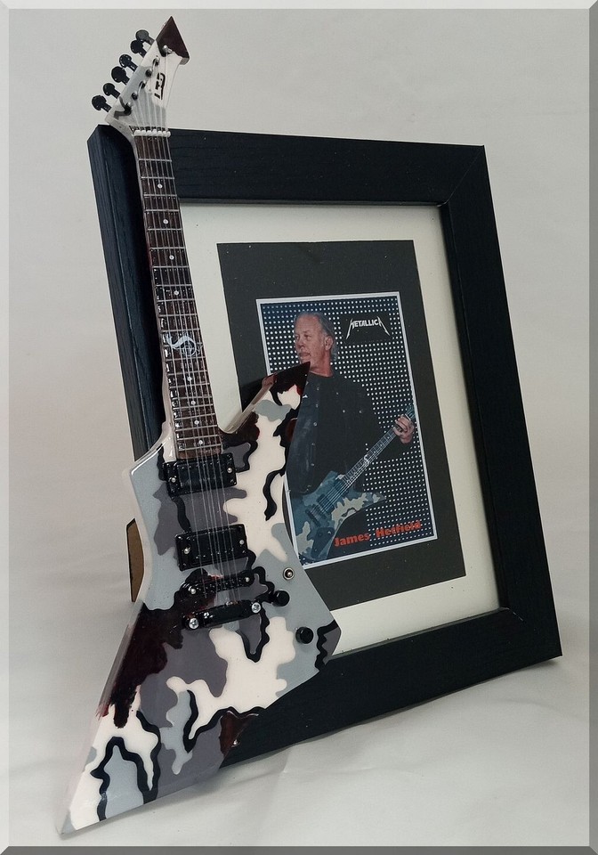JAMES HETFIELD Miniature Guitar Frame METALLICA Snakebyte Camo | eBay