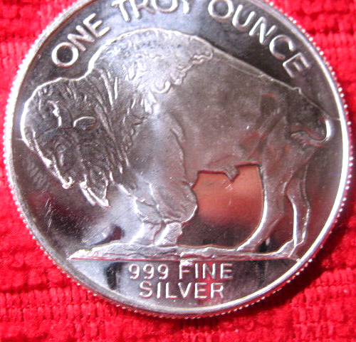 1oz .999 Fine AG Silver Round - Buffalo Indian Stamped ( HM ) ~NEW-MINT ...