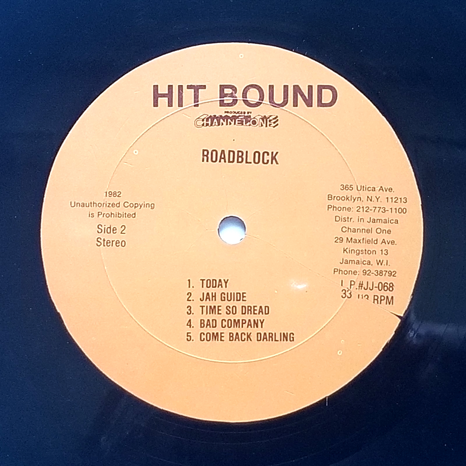 SAMMY DREAD - ROAD BLOCK - Reggae Vinyl LP Record HIT BOUND JA 1982 VG+ ...