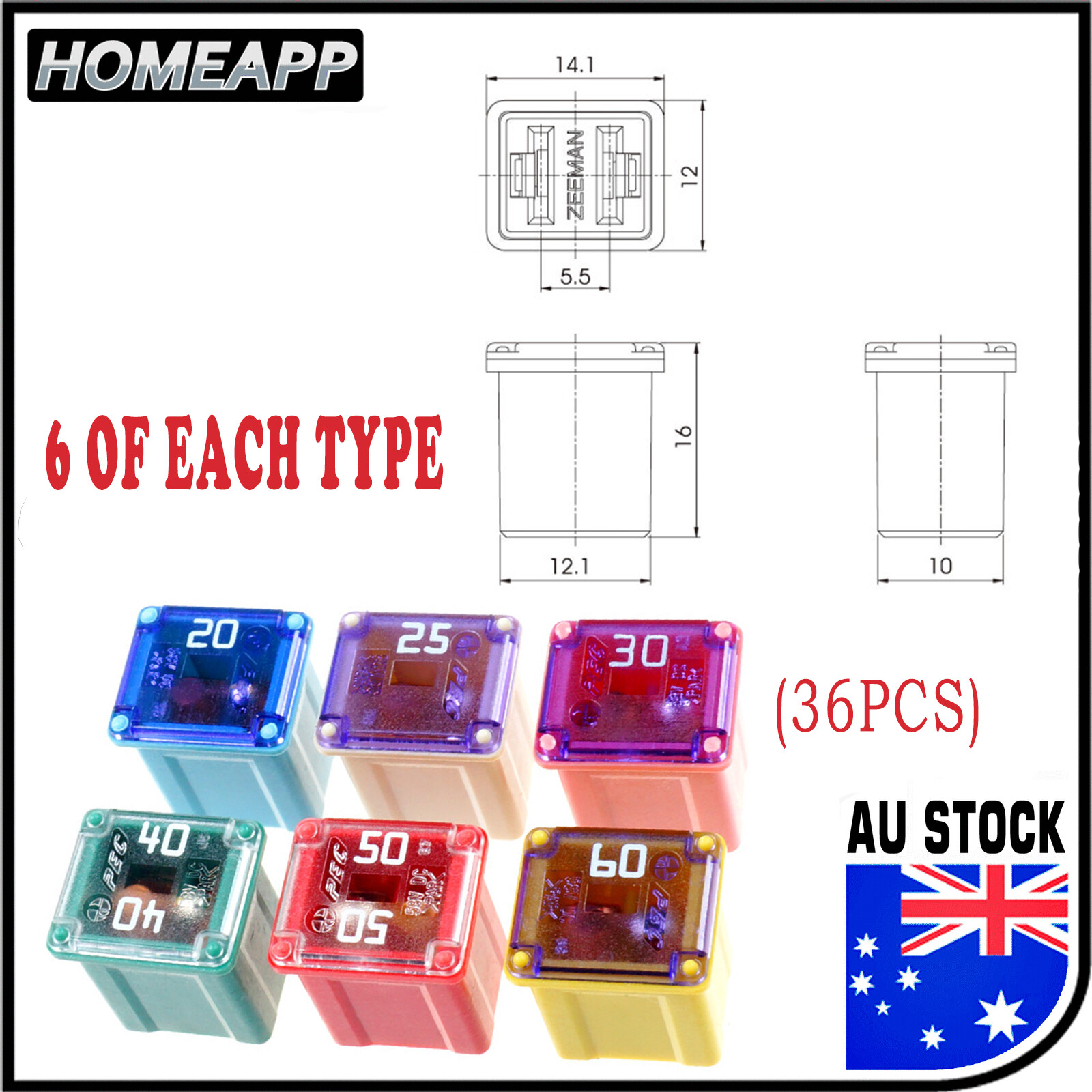 3PCS Littelfuse Fusible Fuse Link 20A-60A FOR Chevrolet Ford Hyundai ...