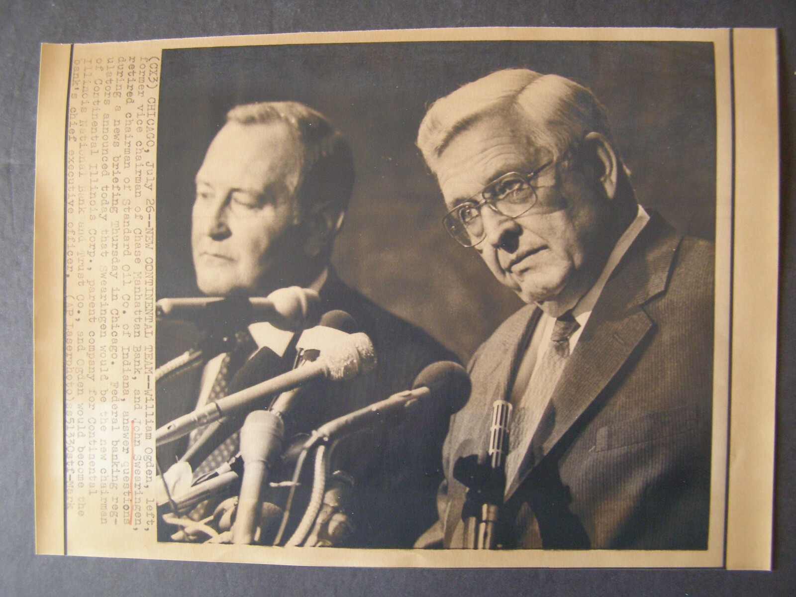 AP Wire Press Photo John Swearingen Continental Corp & William Ogden ...