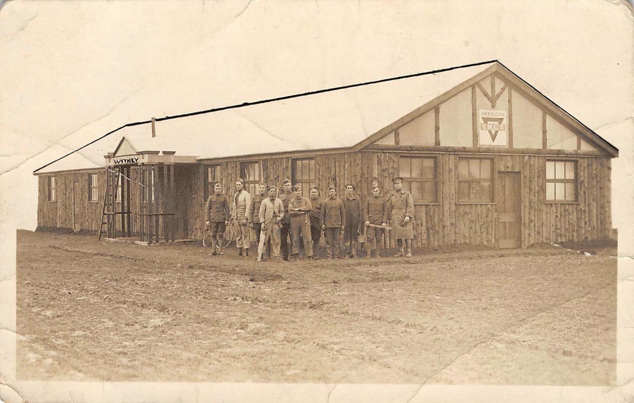 RPPC American YMCA Witney & Lechlade England Military WWI Photo Antique ...