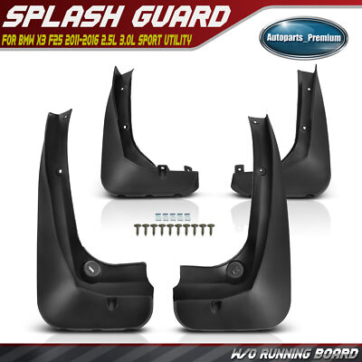Set of 4 Front & Rear Mud Flaps Fenders for BMW X3 F25 2011-2016 Splash ...