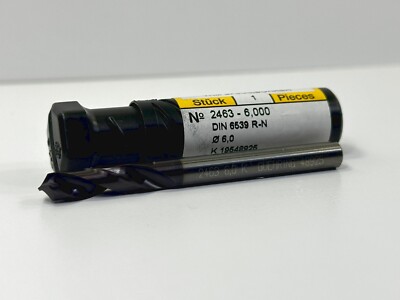 Guhring DIN 6539 R-N 6.0 DIA K19548925 2463-6,000 Solid Carbide Drill ...
