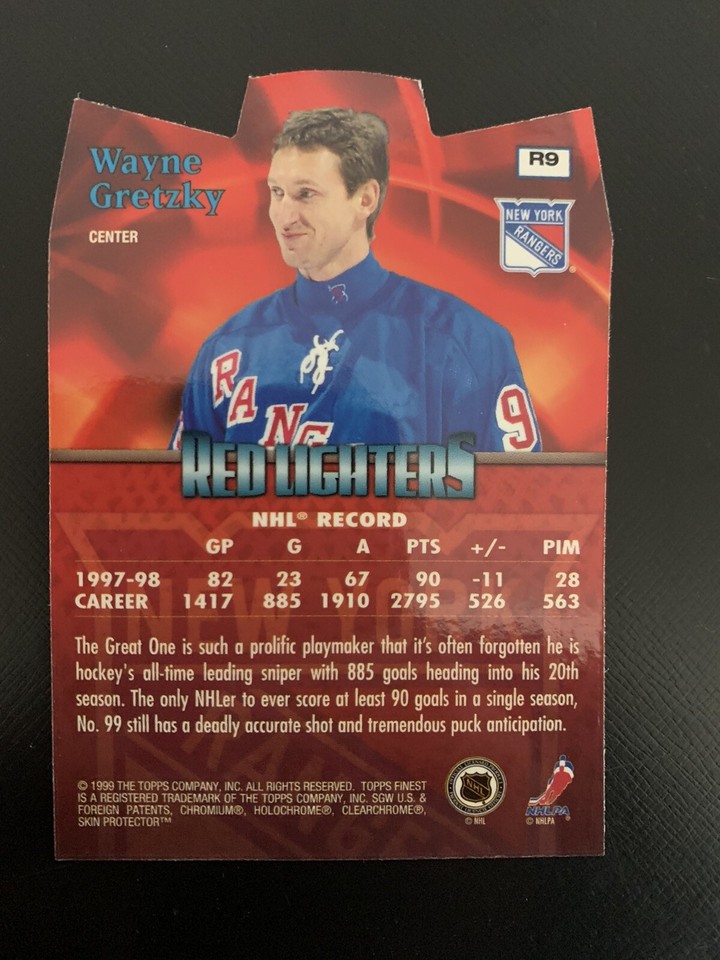 1999-00 TOPPS Finest Wayne Gretzky Red Lighters Insert Film SP Die Cut ...