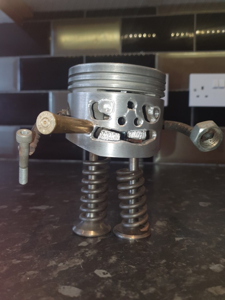 Piston Skull Face Sculpture Handmade Skull Man Head Figurines Gift ...