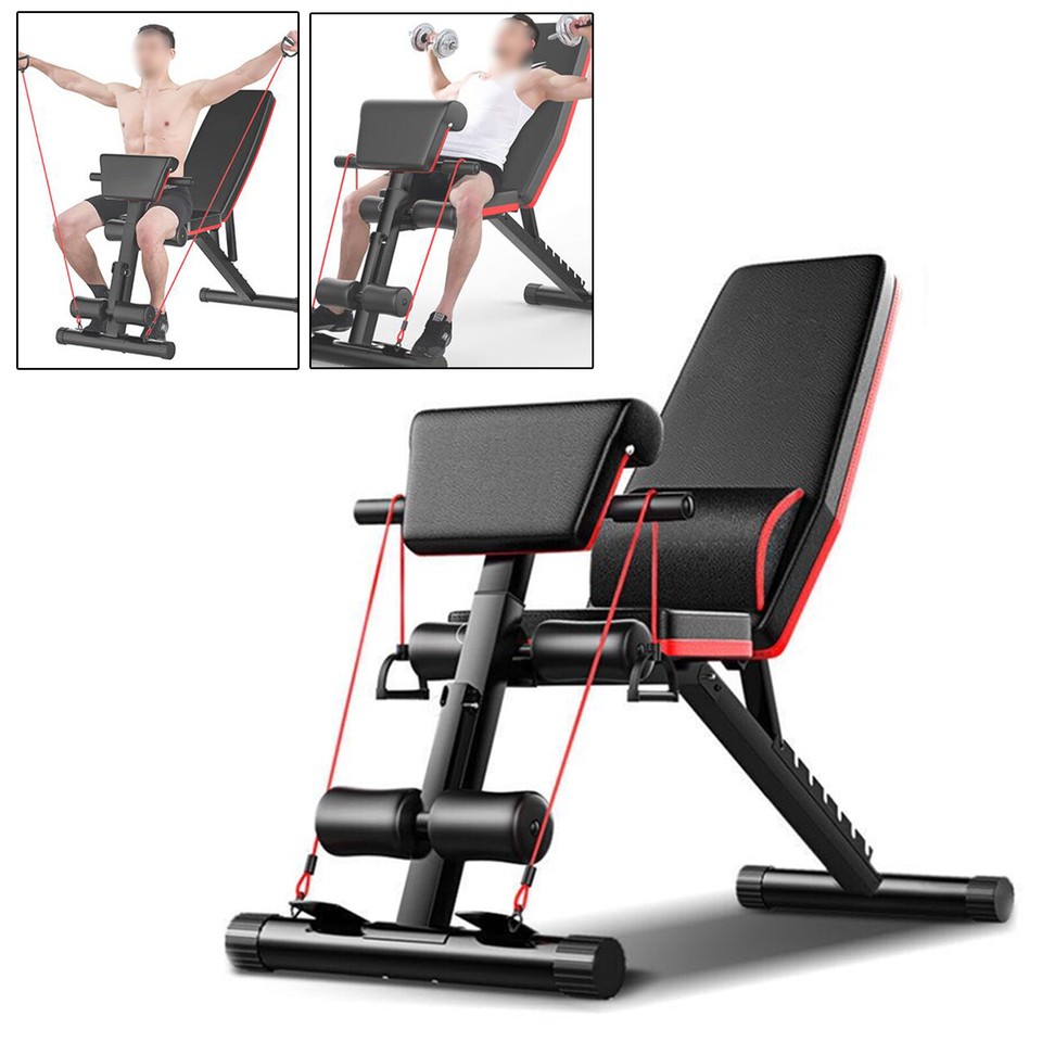 Adjustable Weight Bench Incline Decline Foldable Full Body Workout Gym ...
