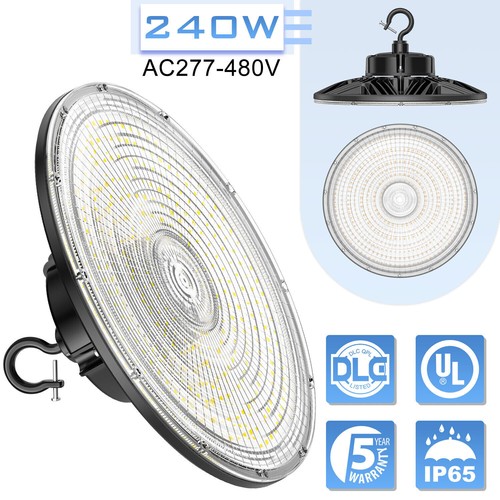 480V 240W LED High Bay Light Fixture 5000K UFO High Bay Lighting IP65 ...