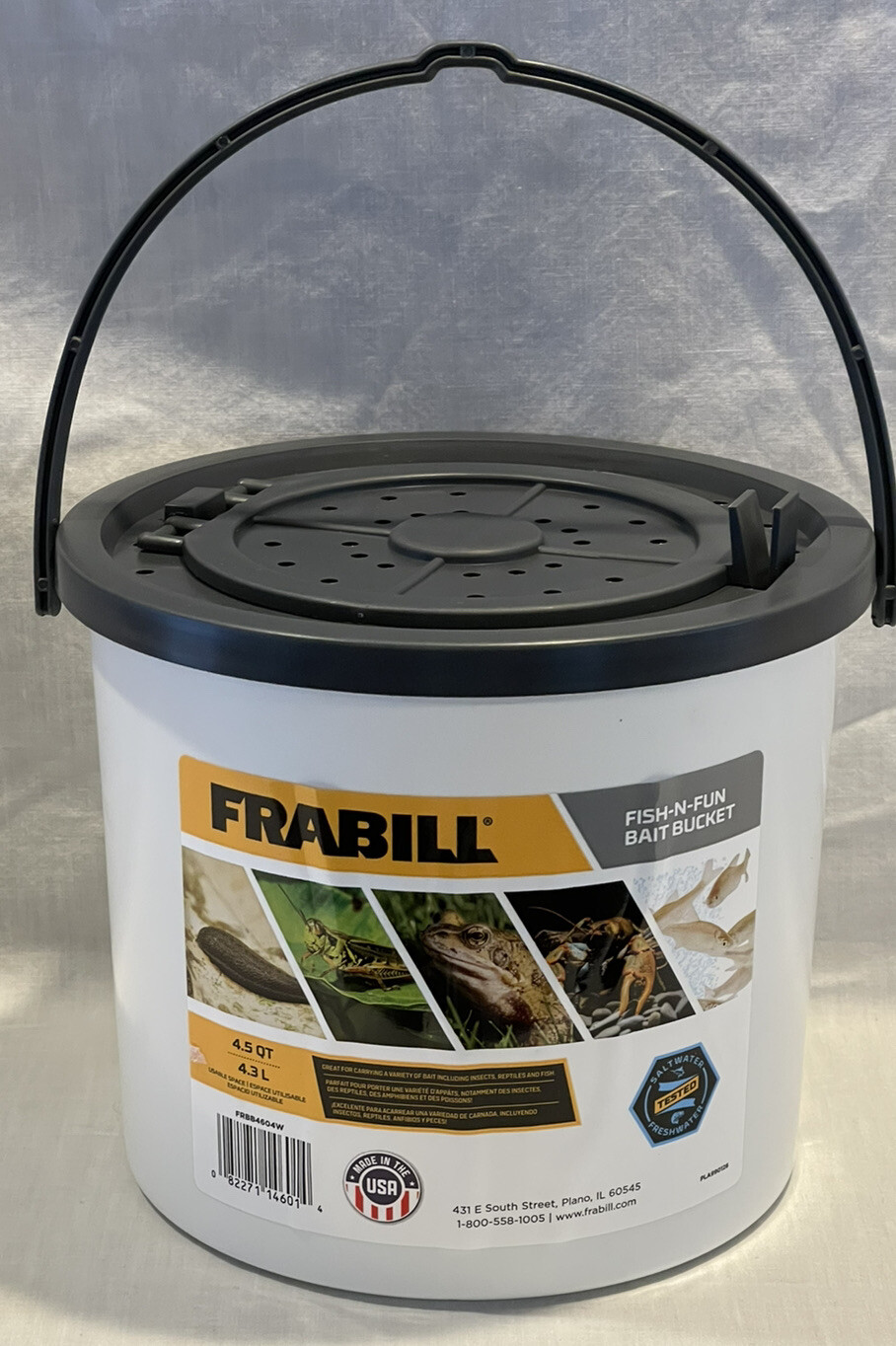 NEW FRABILL FRBB4604W FISH-N-FUN BAIT BUCKET 4.5 QT | eBay